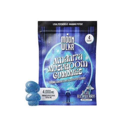 Moon WLKR 4ct 4000mg Amanita Gummies Blue Raspberry - BSV Wholesale Shop