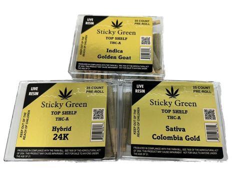 Sticky Green Top Shelf THC-A Pre Rolls 25ct Golden Goat - Best ...
